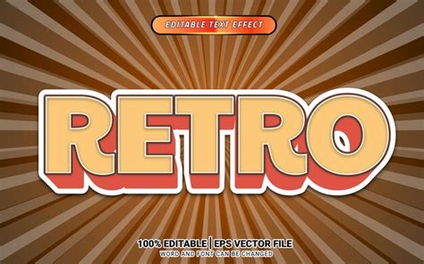 Premium Vector Vintage Retro Style 3d Vector Text Effect Design