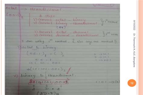Number Systems Binary Decimal Octal Hexadecimal And Coversionpptx