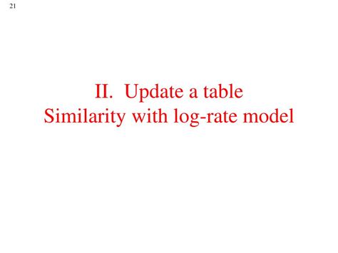 PPT B The Log Rate Model Statistical Analysis Of Occurrence Exposure Rates PowerPoint