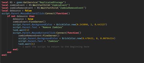 How Do I Make My Script Return To The Start Scripting Support Developer Forum Roblox