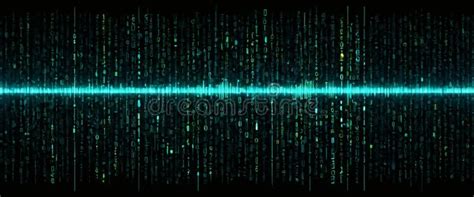 Digital Binary Code And Sound Wave Visualization Stock Illustration