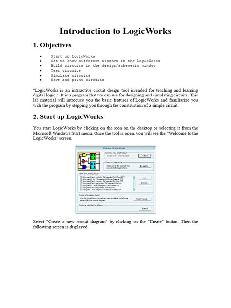 Introduction To Logicworks Pdf Window Computing Electronic Circuits