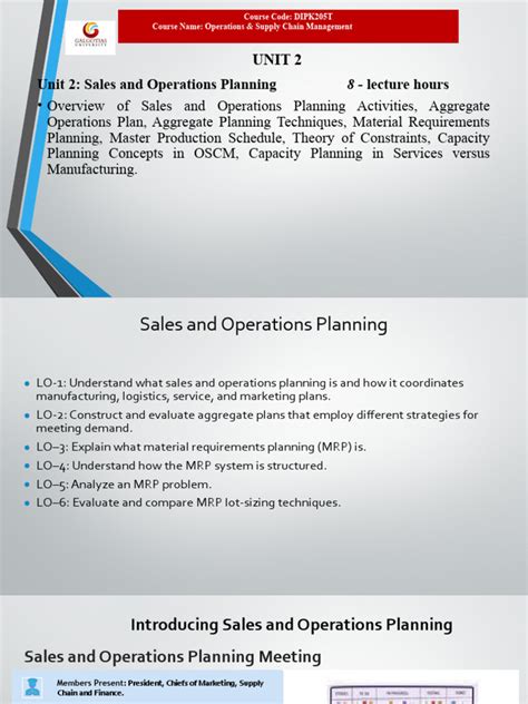 Unit 2 Opsandscm Dipk205t Mba2ndsem Dr Vivek Aggarwal Updated Pdf Business Economics