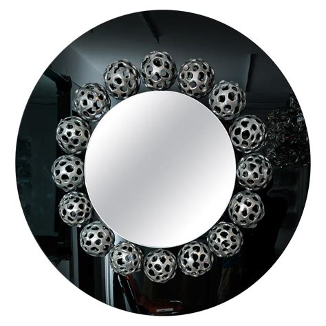 Massive Round Metal Mirror With Cutouts For Sale At 1stdibs