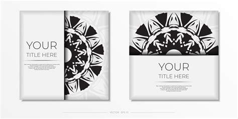 Preparing An Invitation With A Place For Your Text And Abstract Patterns Luxurious Vector