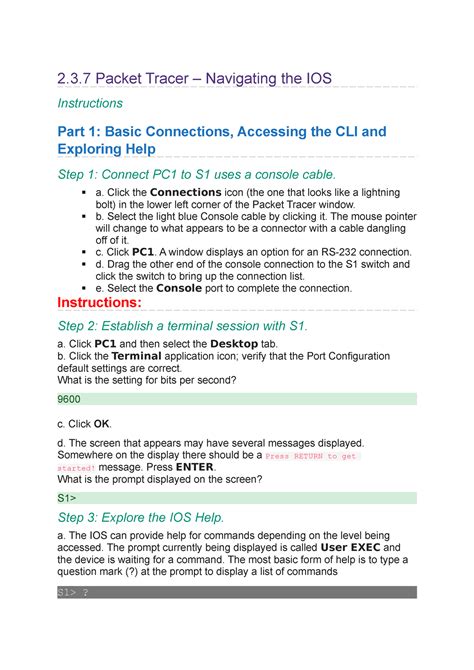 pt 2 packet tracer 2 3 packet tracer navigating the ios