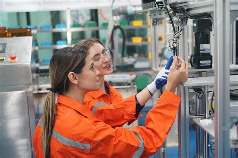 Premium Photo Robotics Control Engineers Solve Problems And Setting