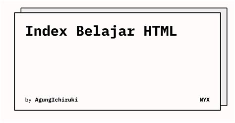 Index Belajar Html