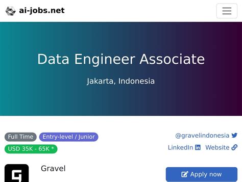 Hiring Data Engineer Associate In Jakarta Indonesia Raimljobs