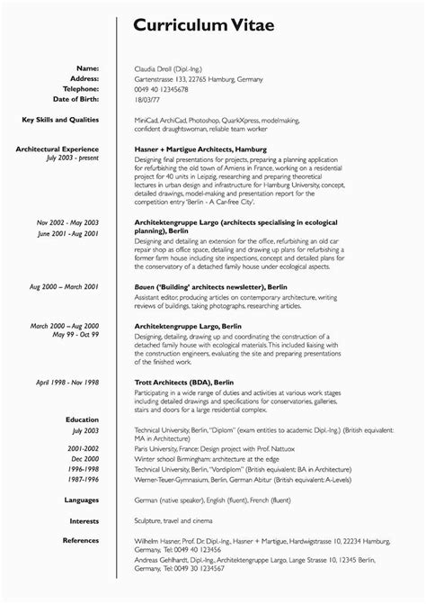 Lebenslauf Deutsch Assistant Der Lebenslauf Curriculum Vitae Resume