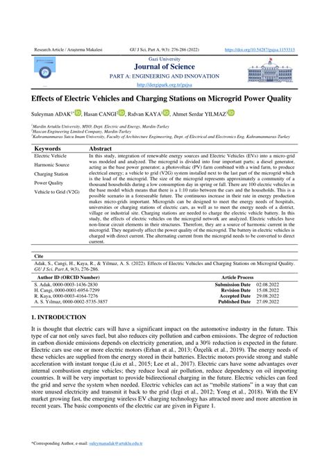 Pdf Effects Of Electric Vehicles And Charging Stations On Microgrid Power Quality