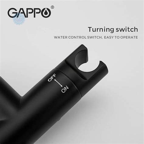 Купить Черный гигиенический душ с термостатом Gappo G7290-6 скрытого ...