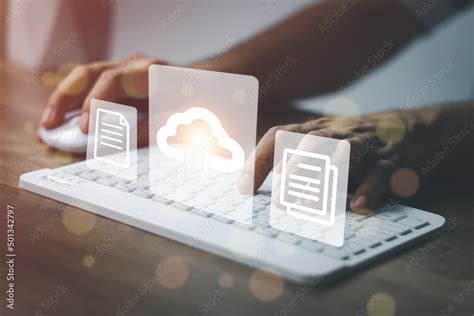 Document Management Systemdms Concept Male Hands Operating A Computer To Manage Online That