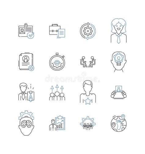 Cohesive Teamwork Line Icons Collection Synergy Unity Trust