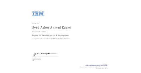 Asher Ahmed On Linkedin Completion Certificate For Python For Data