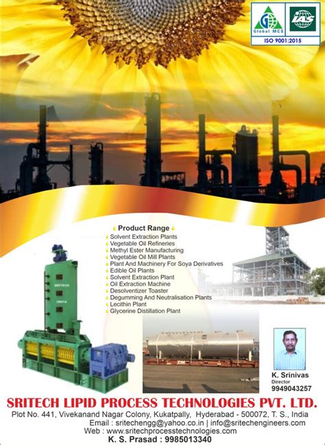sritech lipid process technologies pvt ltd solvent extraction plant