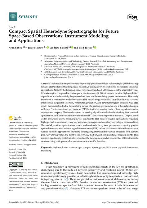Pdf Compact Spatial Heterodyne Spectrographs For Future Space Based Observations Instrument