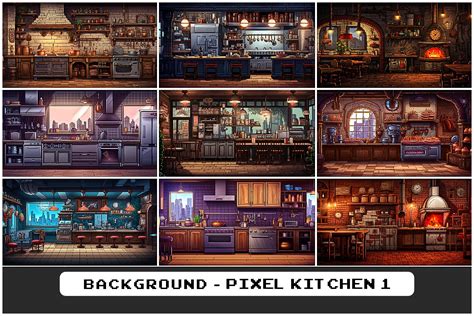 Background Pixel Kitchen 1 2d Environments Unity Asset Store