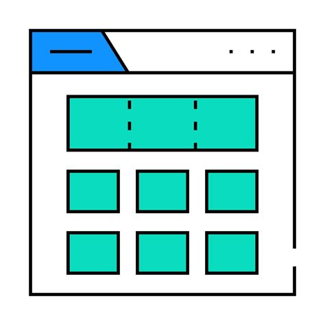 Grid System Ux Ui Design Icon Color Illustration 49829026 Vector Art At