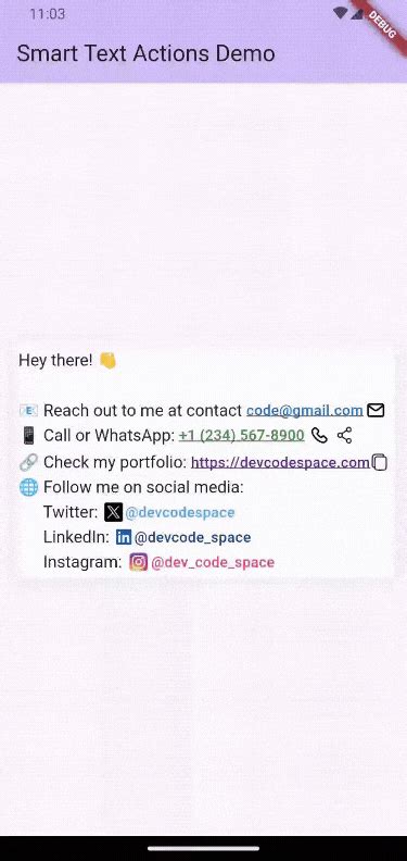 Github Devcodespace Smart Actions Text A Flutter Package That Transforms Plain Text Into