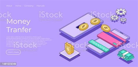 전화에서 전화로 송금 온라인 뱅킹 자본 흐름 벌거나 돈을 버는 것 재정 저축 또는 경제 개념 벡터 그림 개념 3차원 형태에 대한