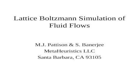 Ppt Lattice Boltzmann Simulation Of Fluid Flows Dokumentips