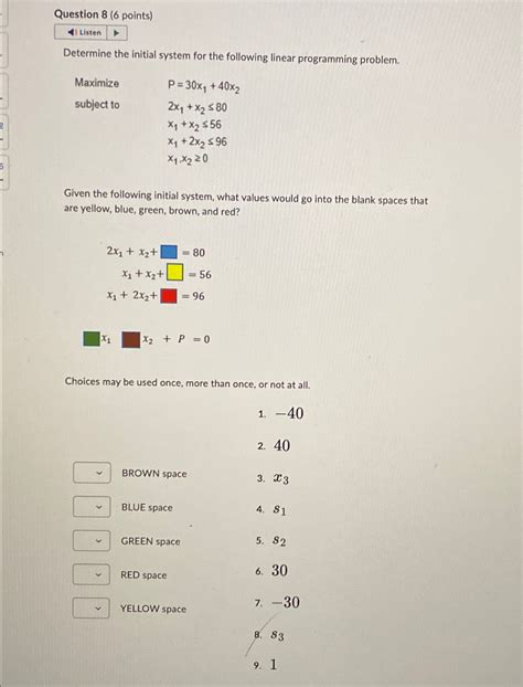 Solved Question 8 ( 6 ﻿points)ListenDetermine the initial | Chegg.com