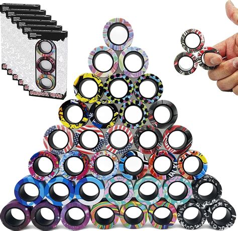 36pcs Magnetic Rings Fidget Toys Spinner Set Halloween