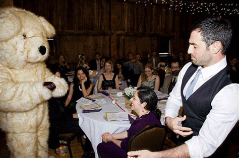 Sarah And Marks Bbq In A Barn With A Big Bear Brawl • Offbeat Wed Was