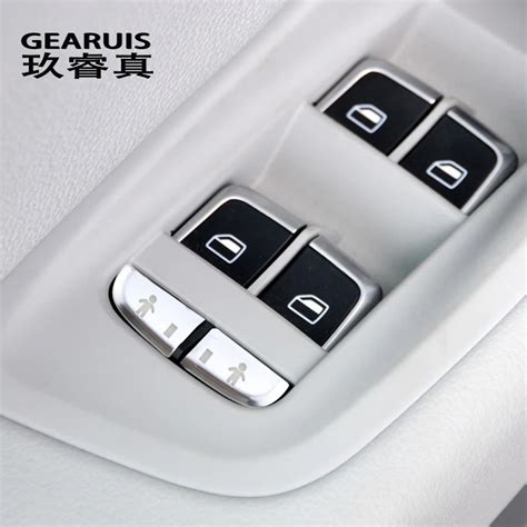 아우디 자동차 내부 문 창문 유리 스위치 팔걸이 패널 어린이 안전 버튼 커버 스티커 A6 A7 C7 S6 S7 Rs6
