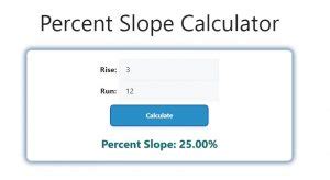 Percent Slope Calculator Savvy Calculator