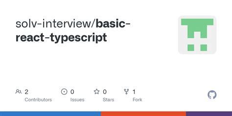 GitHub Solv Interview Basic React Typescript