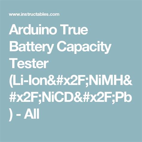 Arduino Battery Capacity Tester