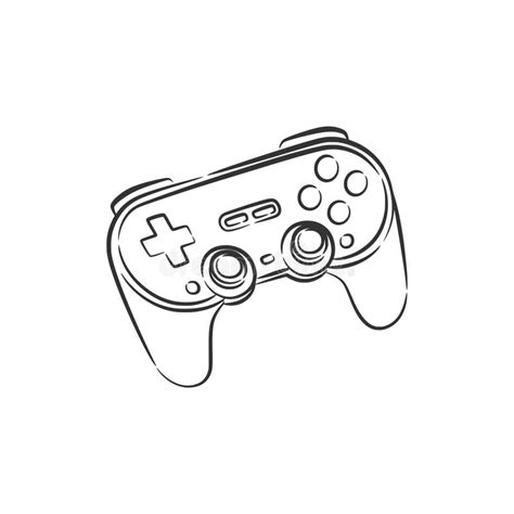 Vintage Retro Joystick Gamepad Video Game Controller Stock Vector Illustration Of Outline