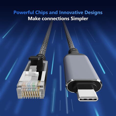 Trahoo Usb C To Ethernet Cable 6 Ft Type C To Rj45 Lan Cord Gigabit Network Internet Adapter