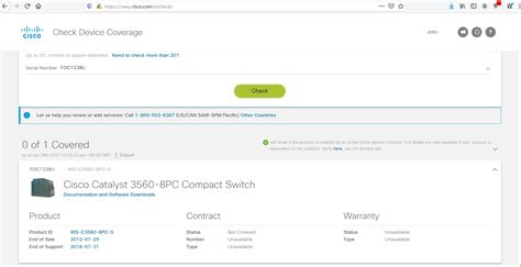 My Network Lab Cisco Device Coverage Checker SMARTnet Warranty