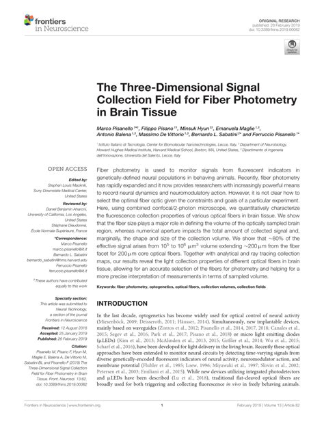 Pdf The Three Dimensional Signal Collection Field For Fiber