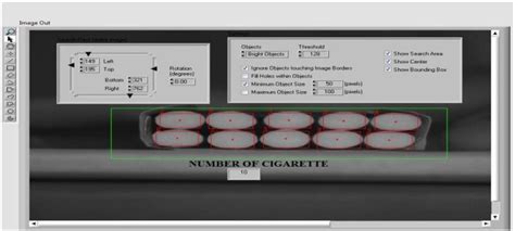 Result Obtained For Cigarette Counting In Labview Using Imaq Count Vi Download Scientific