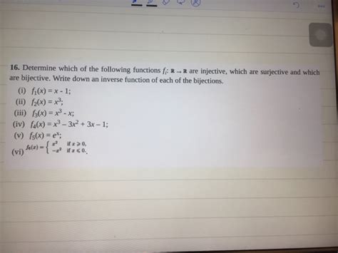 solved 16 determine which of the following functions f r r