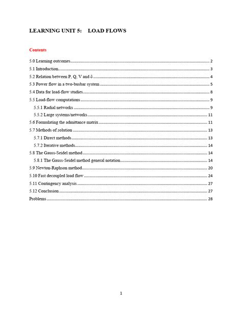 Power Engineering Systems Learning Unit 5 Pdf Electricity