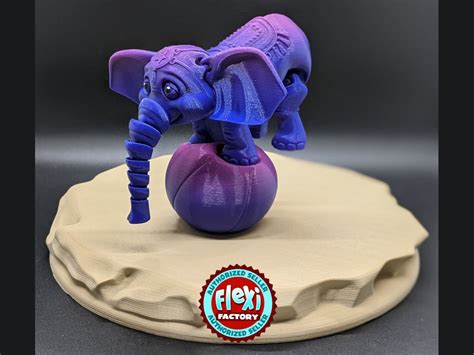3d Printed Articulated Circus Elephant Flexible Fidget Toy Johnson 3d Creations