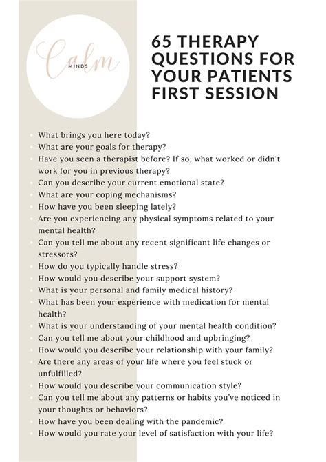 Therapy Questions For First And Follow Up Session Therapy Notes