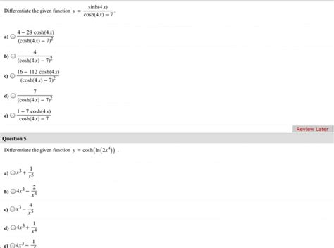 solved question 2 sinh 8x differentiate the given function