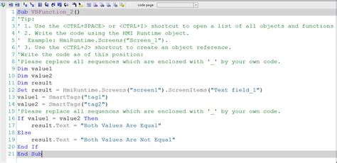 If Else Conditional Statement In Siemens Wincc Vbscript