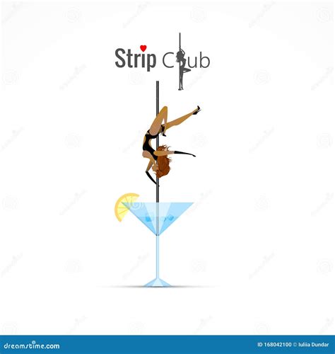 A Girl On A Pole Is Dancing In A Club Vector Abstract Background