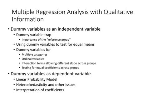 Ppt Multiple Regression Analysis With Qualitative Information