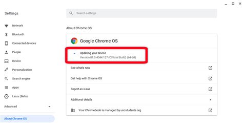 updating the chrome os on your chromebook help desk