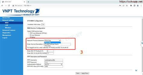 Enable IPv4 Only Mode On VNPT Modem Application System