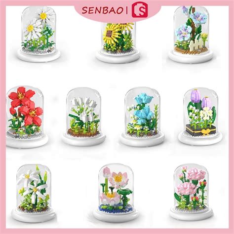 Jual Senbao Plant Bricks Block Tanaman Susun Bata Mainan Diy Bunga Buket Balok Bangunan Nano