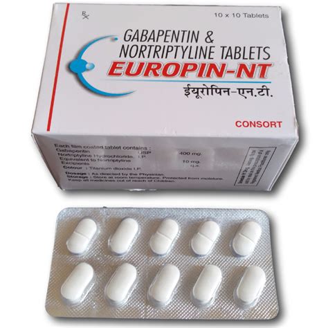 Finished Product Europin Nt Gabapentin And Nortriptyline Tablets Packaging Type Blister Grade